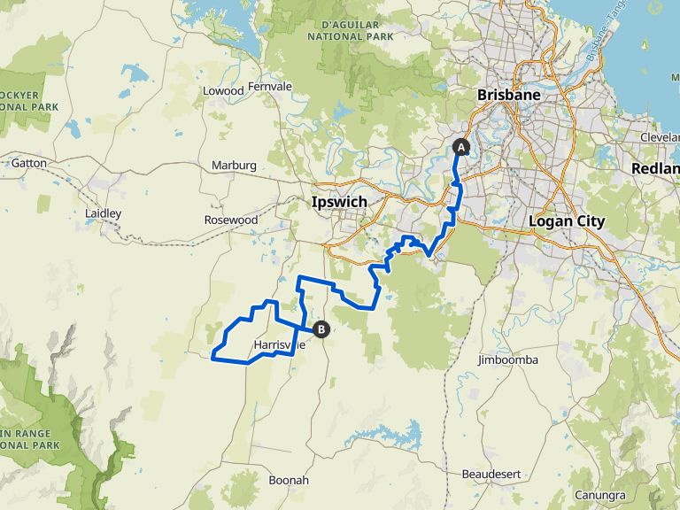 Gravel ride Peaks Crossing via Ripley/ Flinders | gravel ride | Komoot